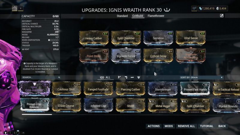 Warframe Ignis Wraith Builds Guide - Wargame-Rd