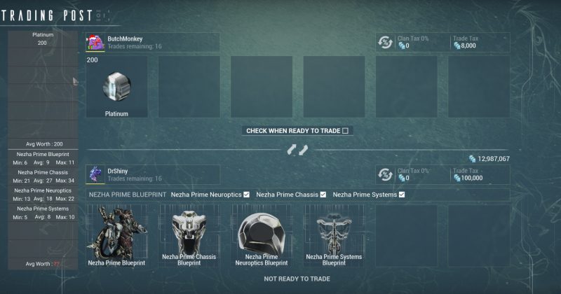 Warframe Guide: Tradable Items, Process & Trade Tax - Wargame-Rd
